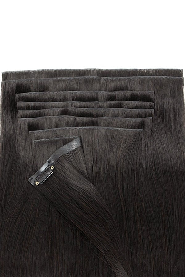Invisible PU Skin Weft Clip In Human Hair Extension Injected Weft Clip ...